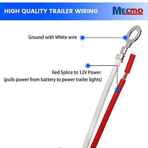 MECMO 4-Pin Trailer Wiring Harness for 2015-2020 Toyota Sienna Excluding SE, 56261 T-Connector for Sienna, Vehicle-Side 4-Pole Flat Trailer Hitch Wiring