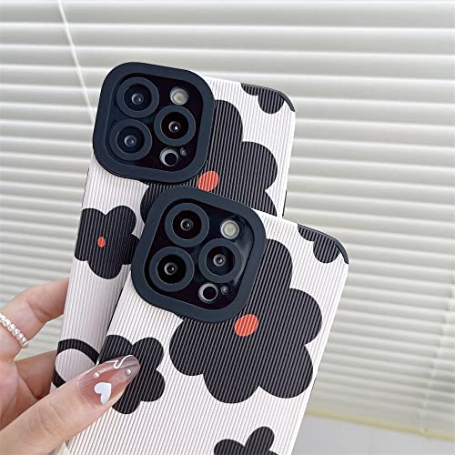 Phone Case Compaitble with iPhone 13 Pro Max Cover Fashion Cute Flower Pattern Design Silicone Protective Cases for Apple iPhone 13 Pro Max - White