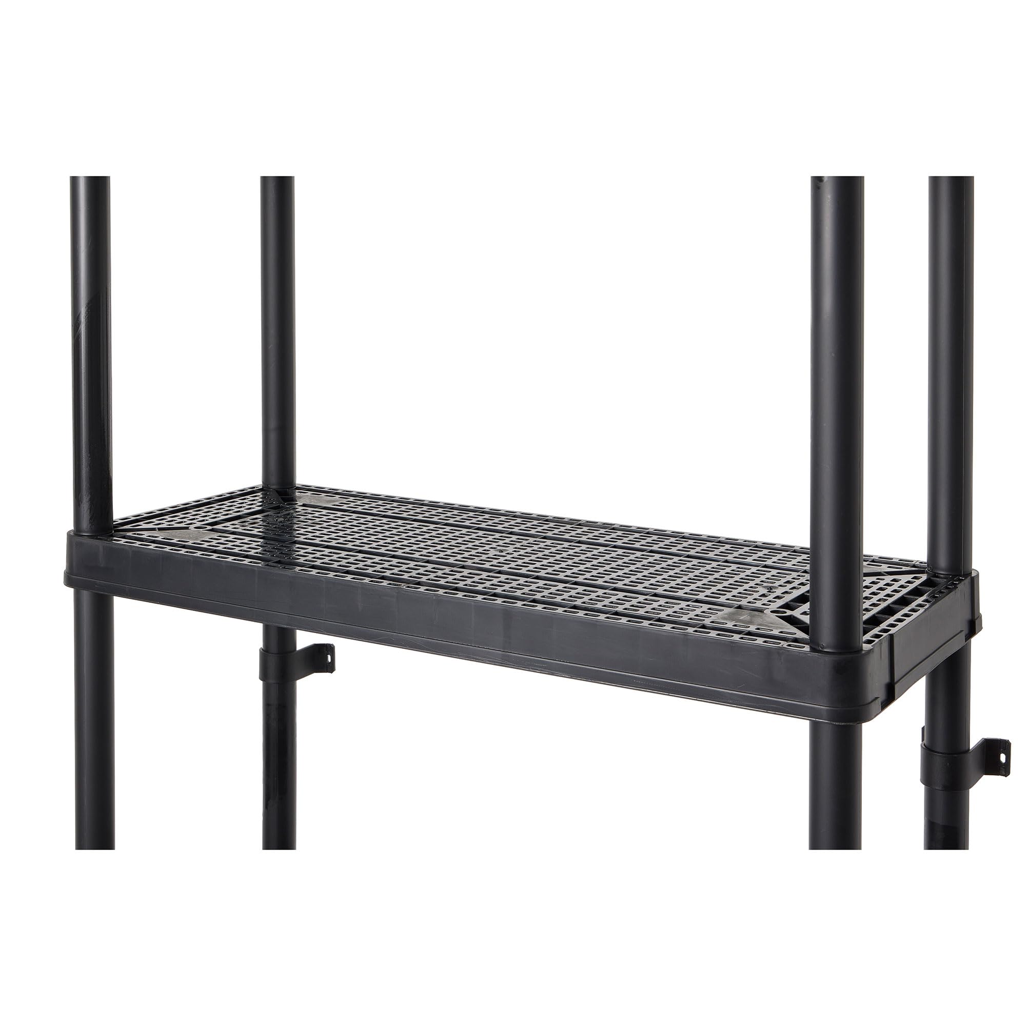 Gracious Living 5 Shelf Fixed Height Ventilated Medium Duty Storage Unit Organizer System for Home, Garage, Basement, and Laundry, Black (2 Pack)