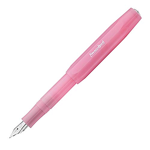 Kaweco Frosted Sport Fountain Pen Blush Pitaya, Fine Nib with Kaweco Sport Octagonal Clip Chrome (2019 Novelty)