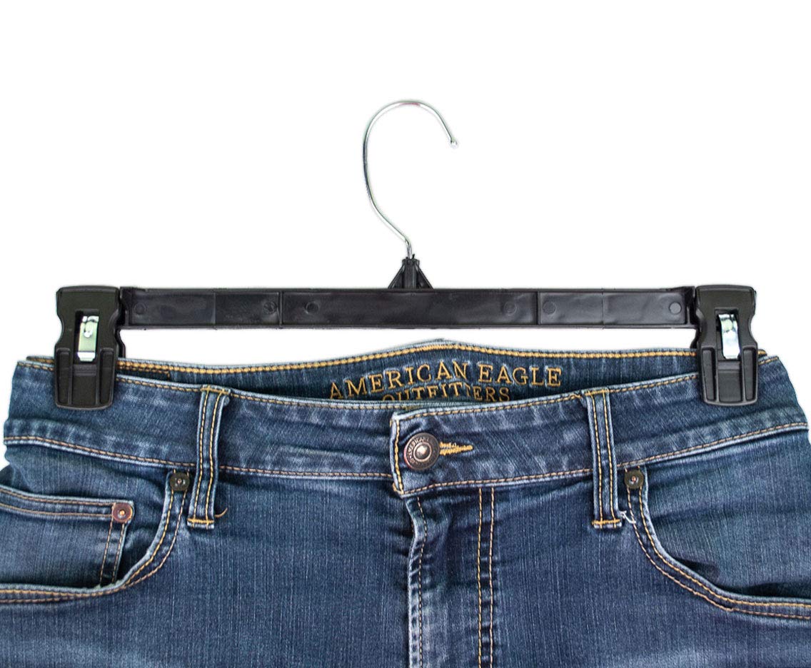 HangOn Combo Set Recycled Plastic Shirt & Pants Hangers, 19 Inch & 14 Inch, Black, 30 Pack