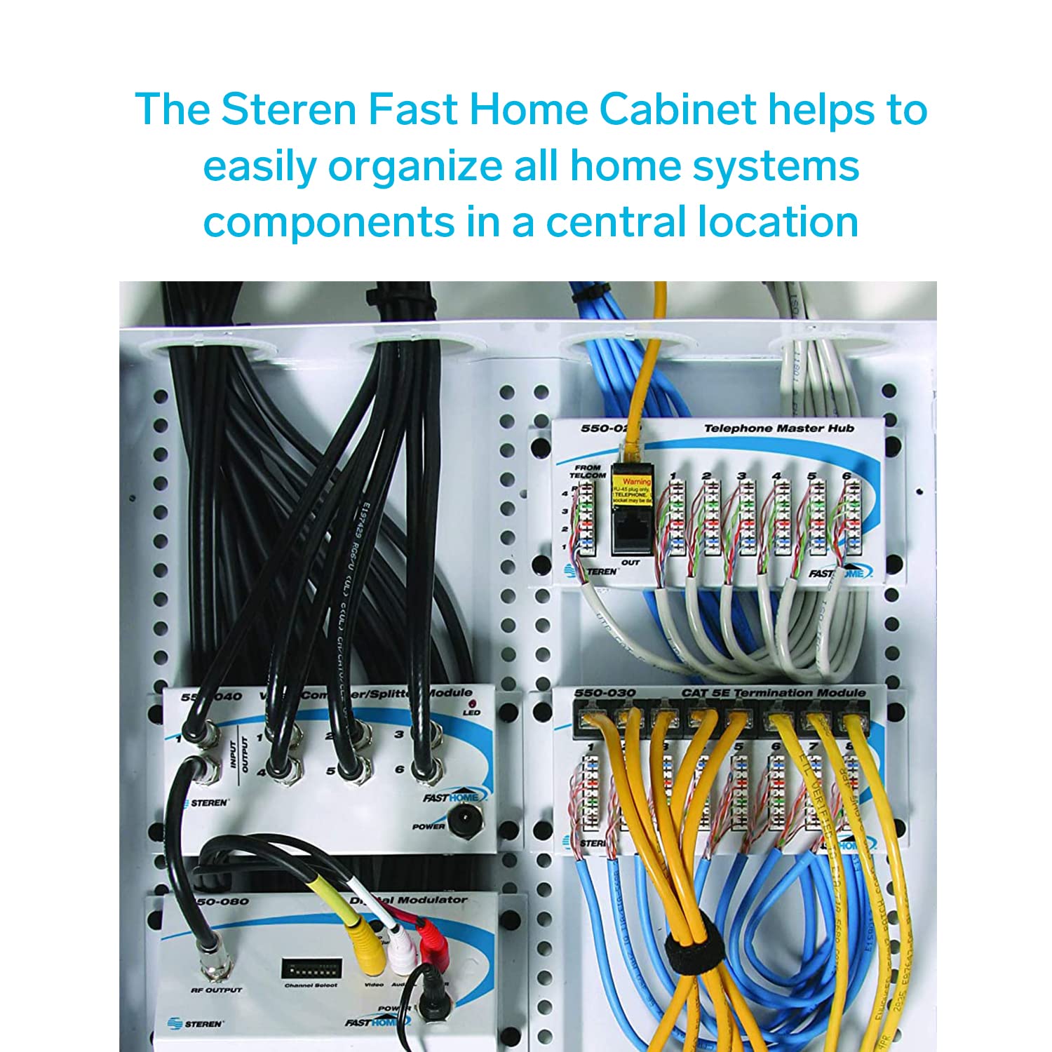 Structured Media Enclosure Accessories - Structured Wiring Cabinet - Structured Wiring Enclosure - Structured Media Cabinet - Structured Media Center - Fasthome Surface Mount Enclosure - STEREN 19"