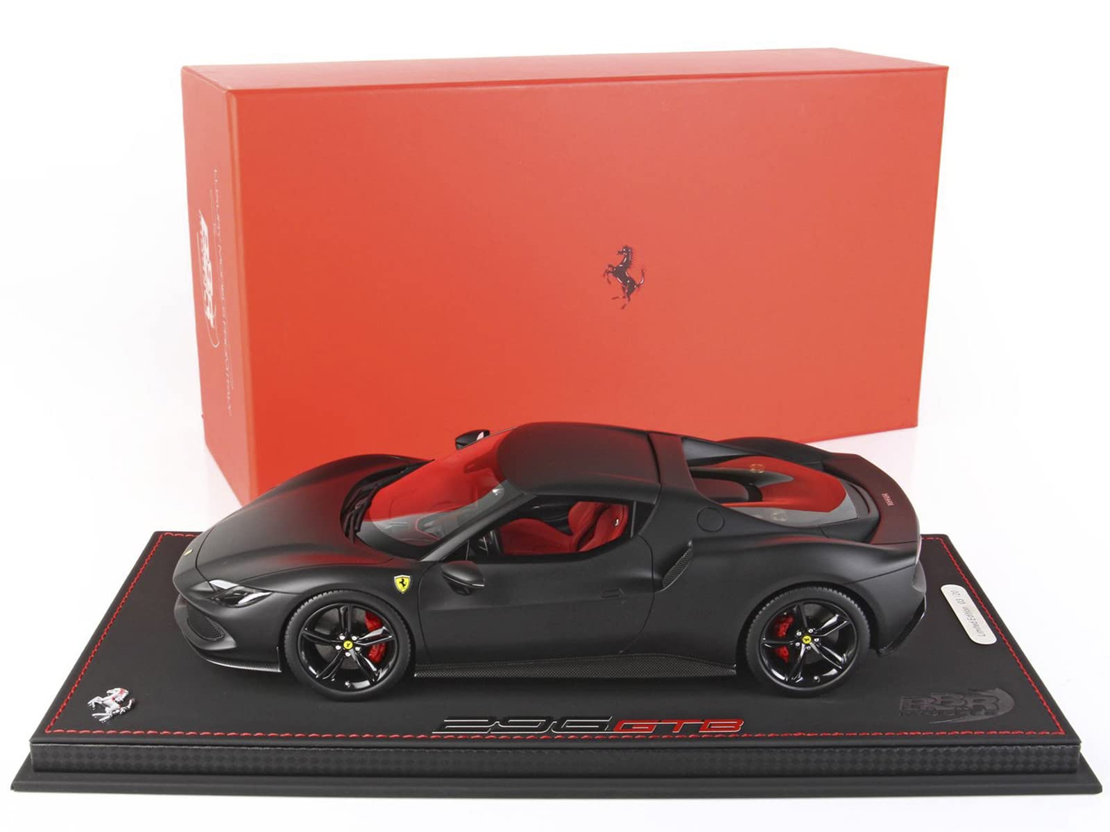 BBR 296 GTB Matt Black with Display CASE Limited Edition to 20 Pieces Worldwide 1/18 Model Car P18210 MB1