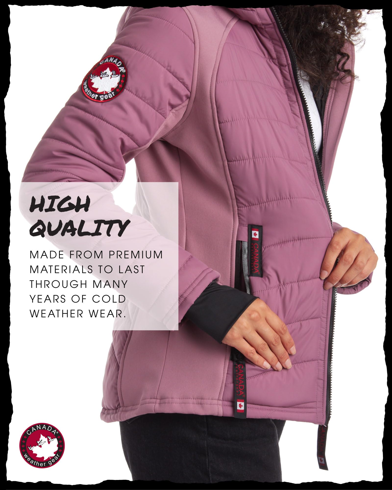 CANADA WEATHER GEAR Women’s Jacket – Lightweight Quilted Puffer Coat – Casual Jacket for Women (S-XL), Size Medium, Black