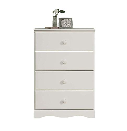 BLOSSOMZ Sauder Storybook 4-Drawer Chest, Soft White, Drawers with Metal Runners and Safety Stops (Soft White)