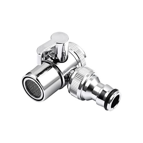 DOITOOL 2PCS Sink Faucet Diverter Valve With Aerator and Male Threaded Adapter,Faucet Adapter for Washing Machine Hose Attachment, Faucet Connector for Water Diversion
