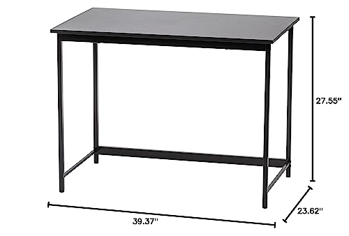 IRIS USA 39 Inch Modern Laptop and Computer Desk Office Table for Home Office, Water and Scratch Resistant Surface Gaming Desk, Easy to Assemble Black Desk