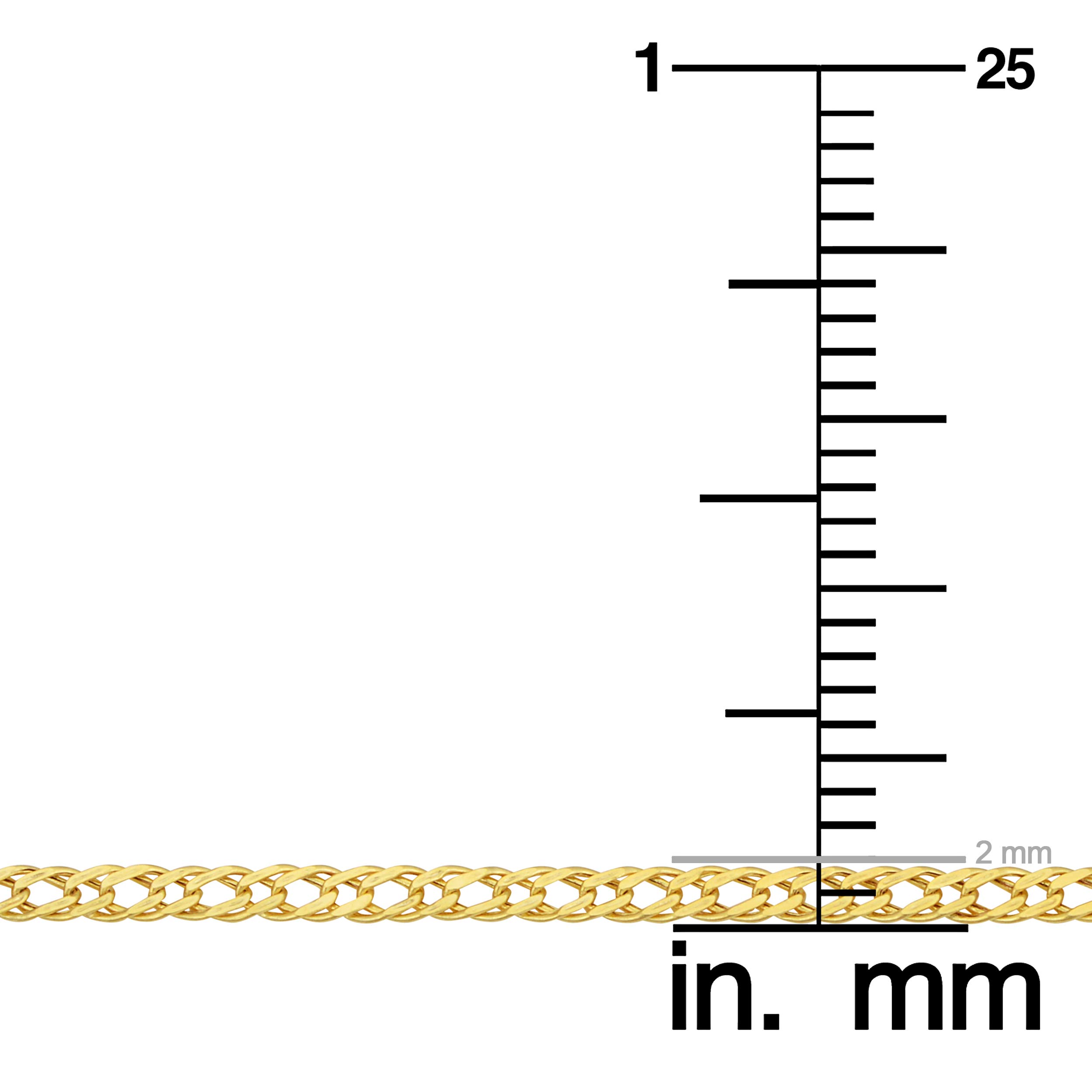 Kooljewelry 14k Yellow Gold Diamond Weave Chain Necklace (2 mm, 18 inch)
