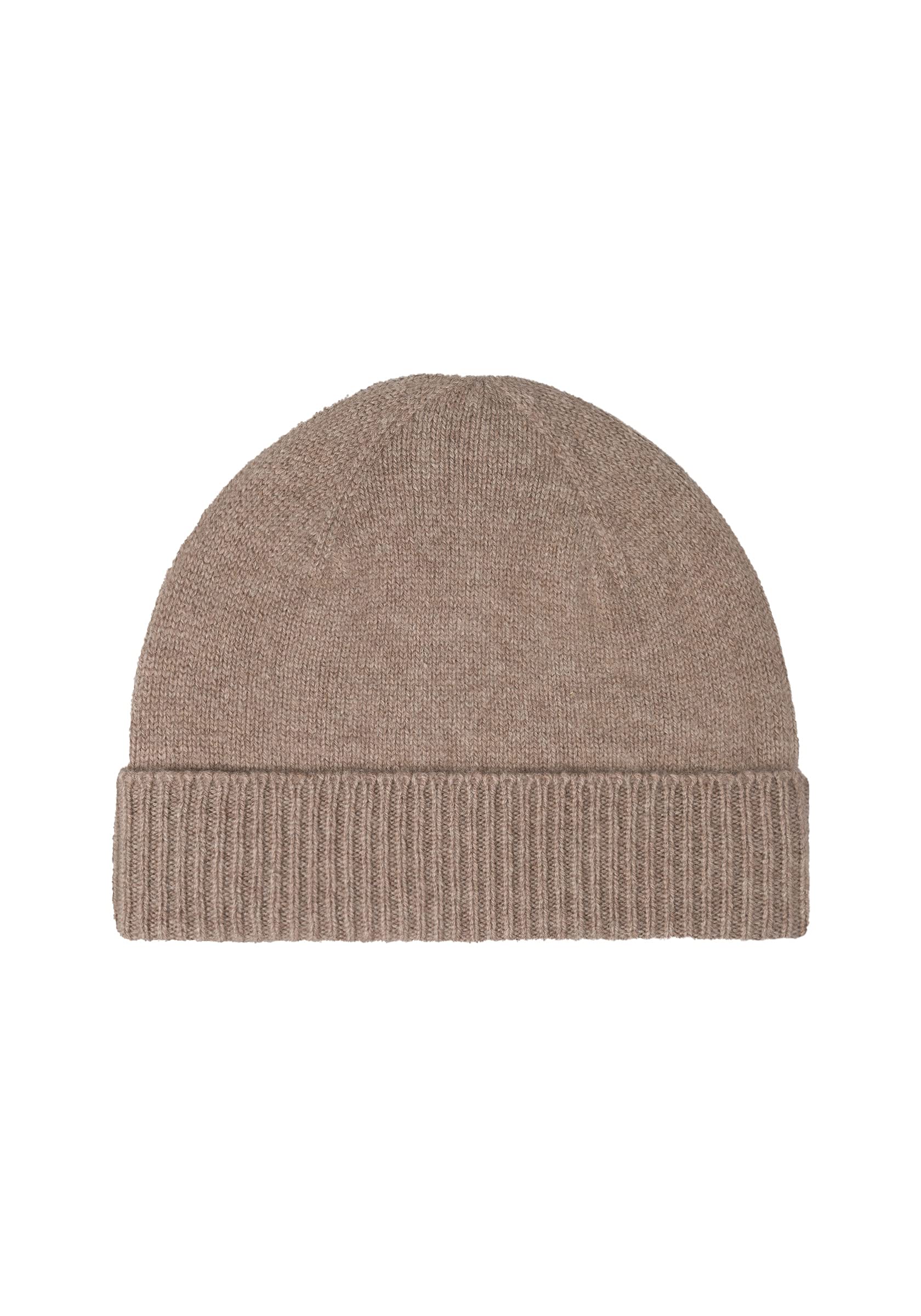 Style Republic Women’s Ribbed Cuff Beanie, 100% Cashmere, Soft & Stretchy with Ribbed Edge, Warm Hat for Winter (Nougat)