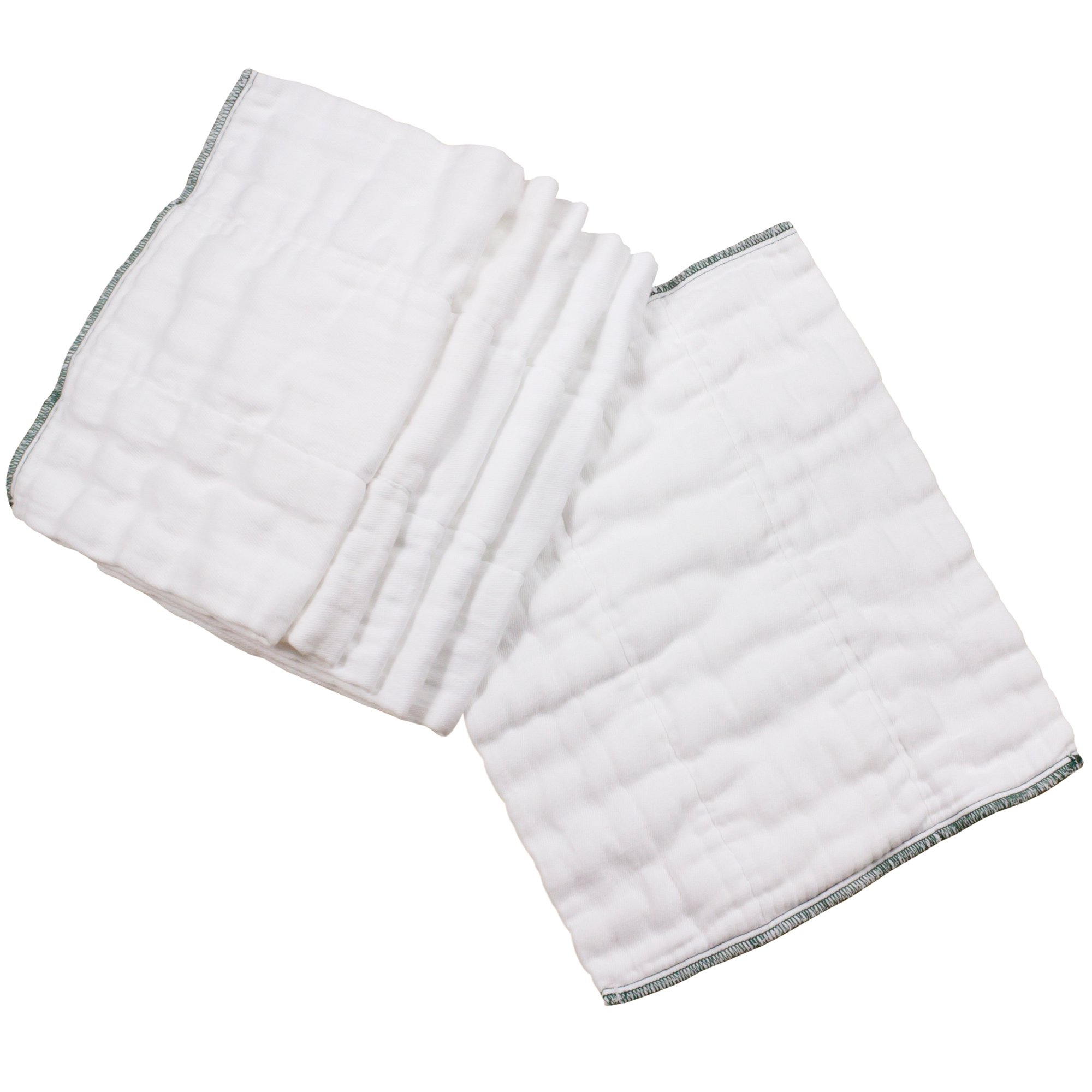 OsoCozy Prefolds Bleached Cloth Baby Diapers, Size 1 (7-15 lbs), Soft, Absorbent and Durable 100% Natural Cotton, Our Top Selling Diaper Service Quality Prefolds - (6 Pack)