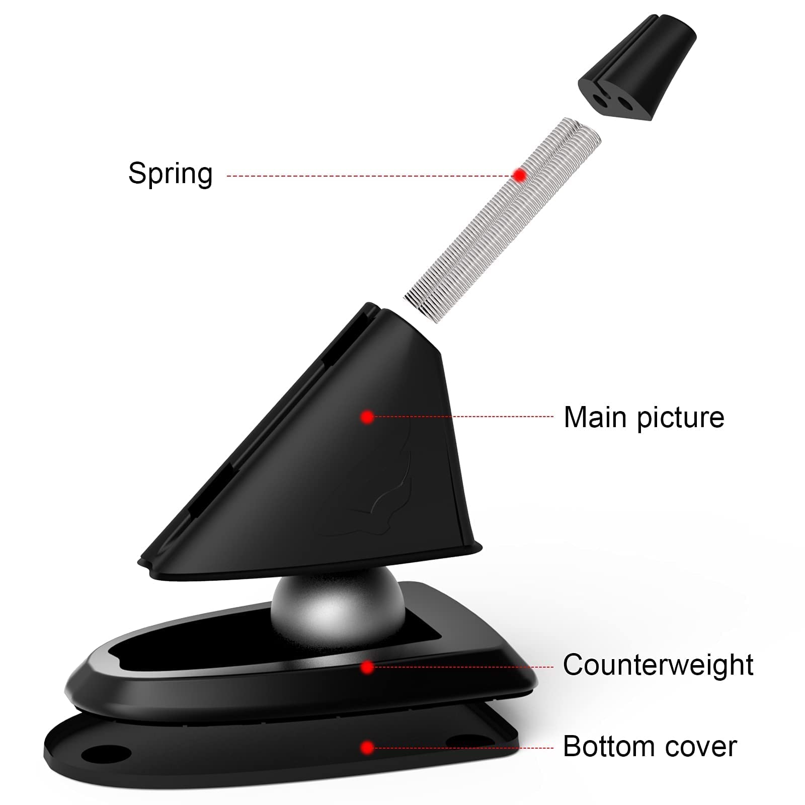 CHNFUWEI Gaming Mouse Bungee Mouse Wire Holder Flexible Adjustable Spring Heavy Non-Slip Rubber Feet Pc Mouse Cable Stand Esports Game Mouse Management Fixer for All Regular Corded Mouse