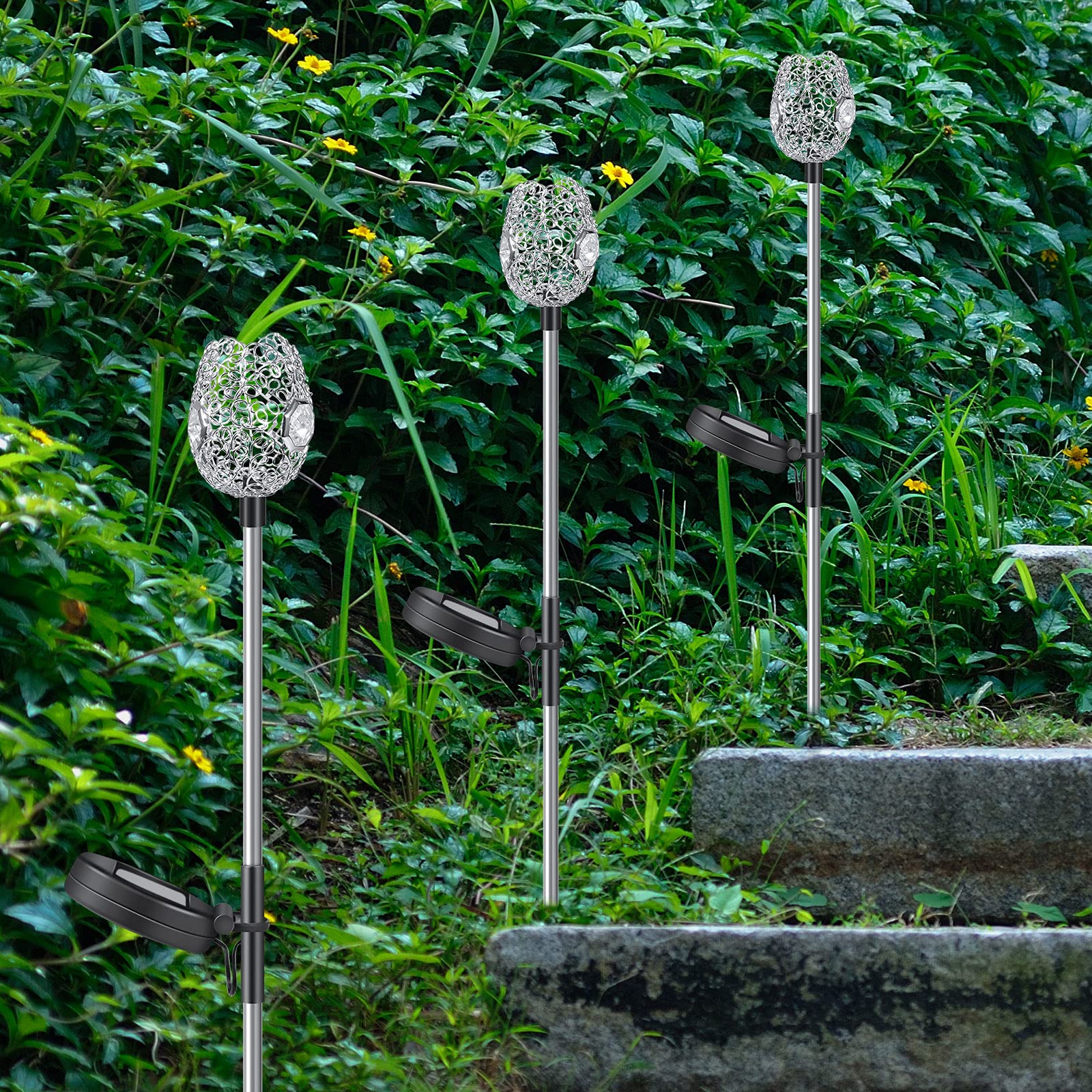Solar Outdoor Lights 2 Packs,Garden Decor Pathway Lights Anzid Landscape Lighting Waterproof for Outside Backyard Fence Lawn Patio