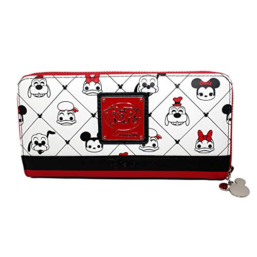 Loungefly Disney Sensational 6 AOP Zip Around Vegan Leather Wallet, White, Medium