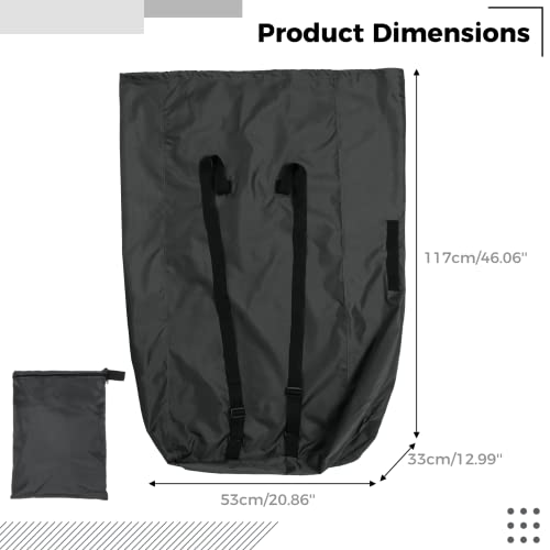 SWEWARM Stroller Travel Bag, Gate Check Bag for Single and Double Strollers, Lightweight Pushchair Transport Carry Bags with Shoulder Straps for Airplane Travel(dark grey) (Dark Grey)