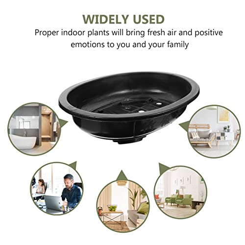 DOITOOL Bonsai Training Pots, 6Pcs 15β Bonsai Plants Growing Pot Large Deep Flower Pot, Plastic Oval Planter Pot with Drainage Hole for Nursery, Garden, Balcony