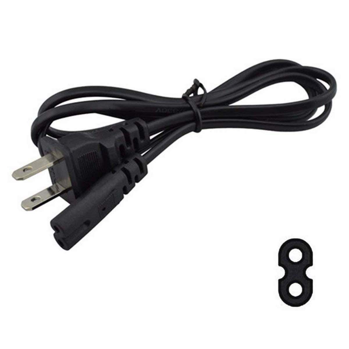 Power Cable 5ft, NEORTX Standard 2-Slot AC Power Adapter Cord 2 Prong Figure 8 Power Dual Pin Non-Polarized Universal Replacement Wall Cable for Original Xbox