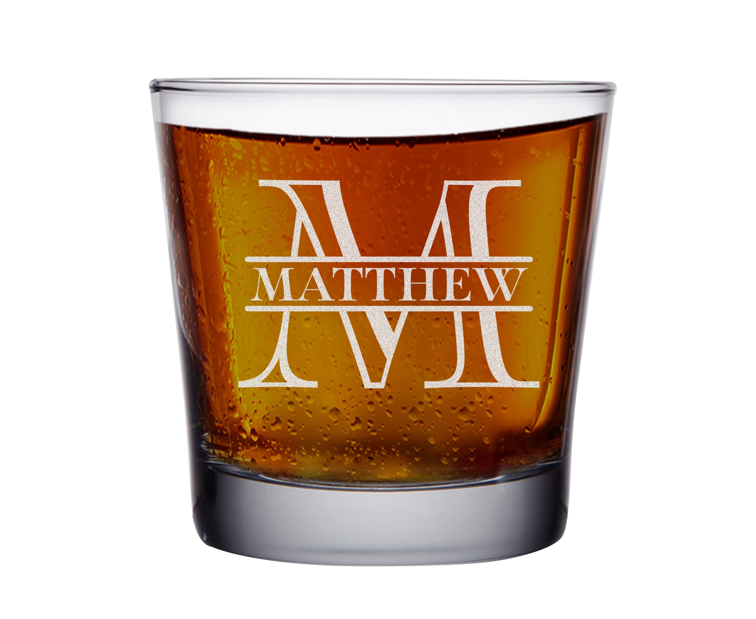 Custom Rocks Old Fashioned Cocktail Glasses Add Your Name Initial Birthday Anniversary Etched Whiskey Glass 9oz