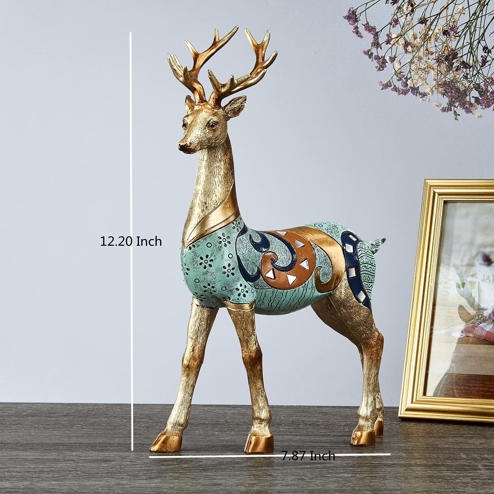 sugutee Large Deer Statue Home Decor, Deer Decor Home Decoration, Deer Figurines and Statues (Chinese)