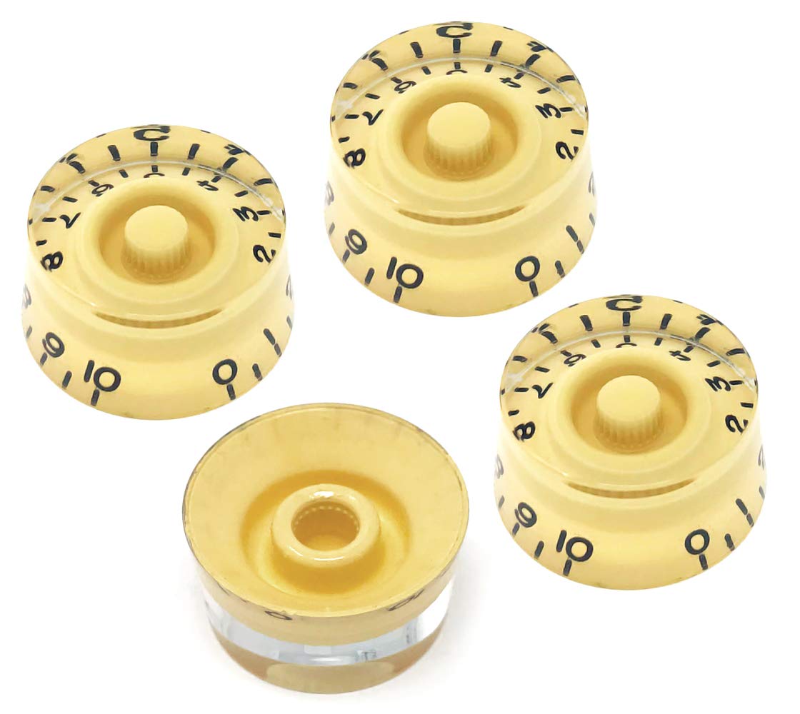 Vintage Forge Cream Speed Knobs Compatible with Epiphone Les Paul SG Electric Guitar (Set of 4) Fits 18 Coarse-Spline Import (Metric) Split Shaft Pots Recessed RS18M-CRM4