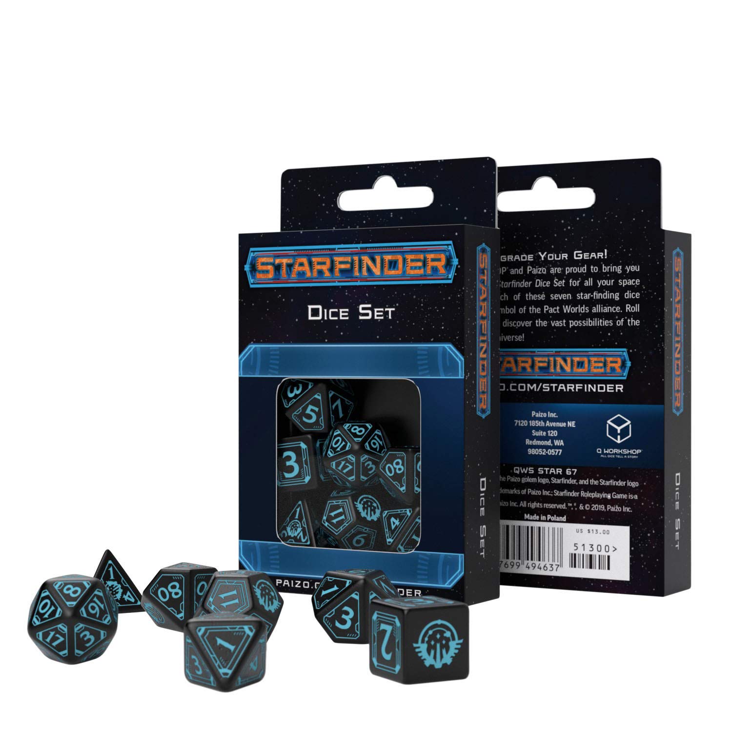 Q-Workshop Starfinder Dice Set , Black
