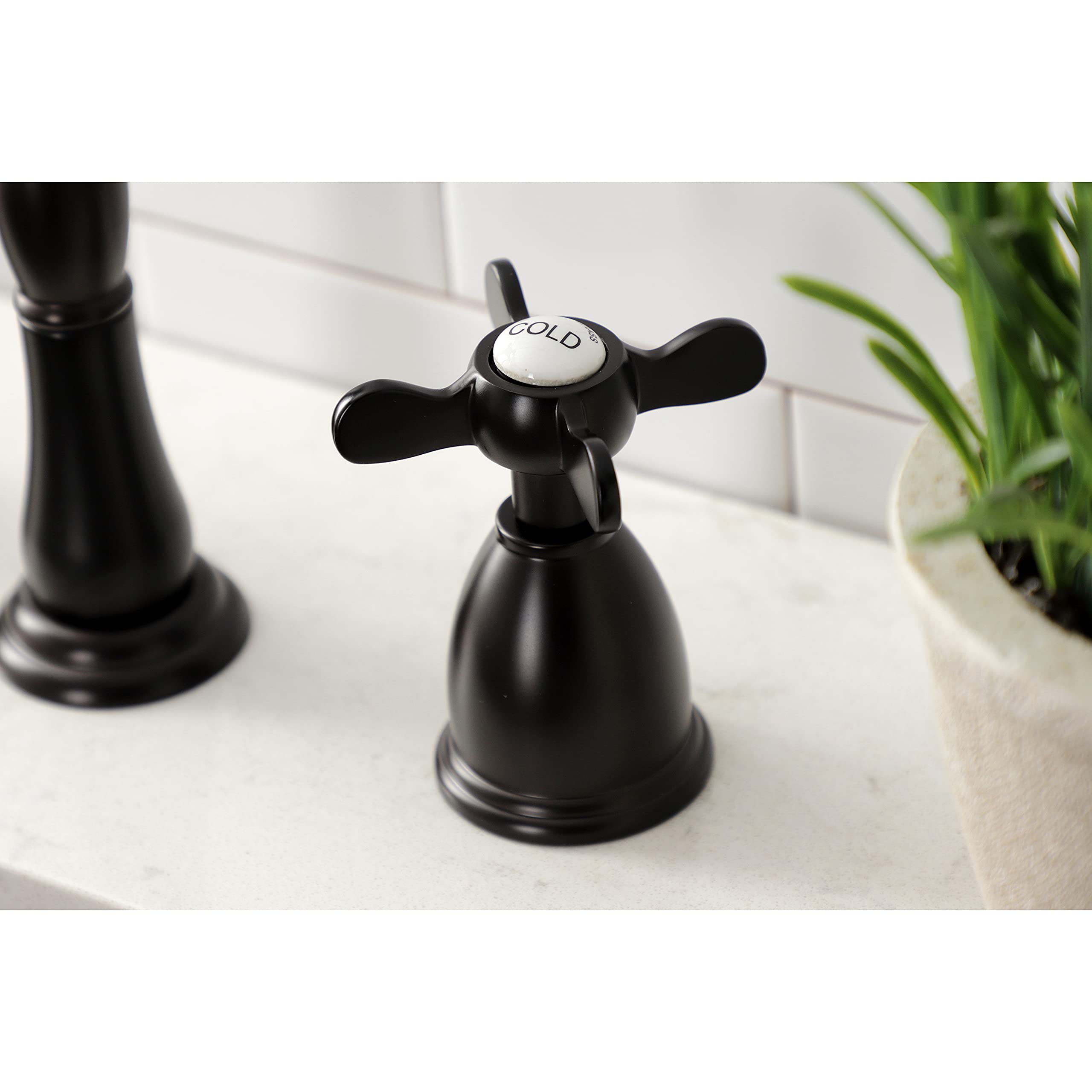 Kingston Brass KB1795BEXLS Essex Widespread Kitchen Faucet, 8-1/4 inch in Spout Reach, Oil Rubbed Bronze