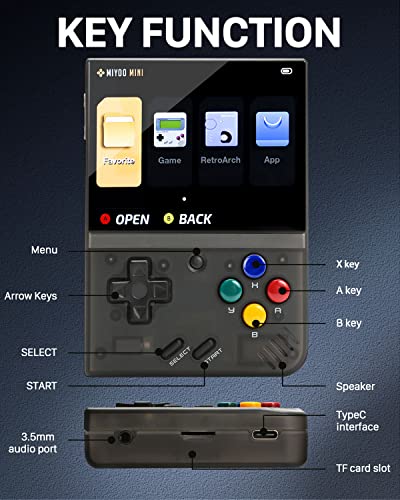 Miyoo Mini Plus,Retro Handheld Game Console with 64G TF Card,Support 10000+Games,3.5-inch Portable Rechargeable Open Source Game Console Emulator with Storage Case,Support WiFi.(Black)