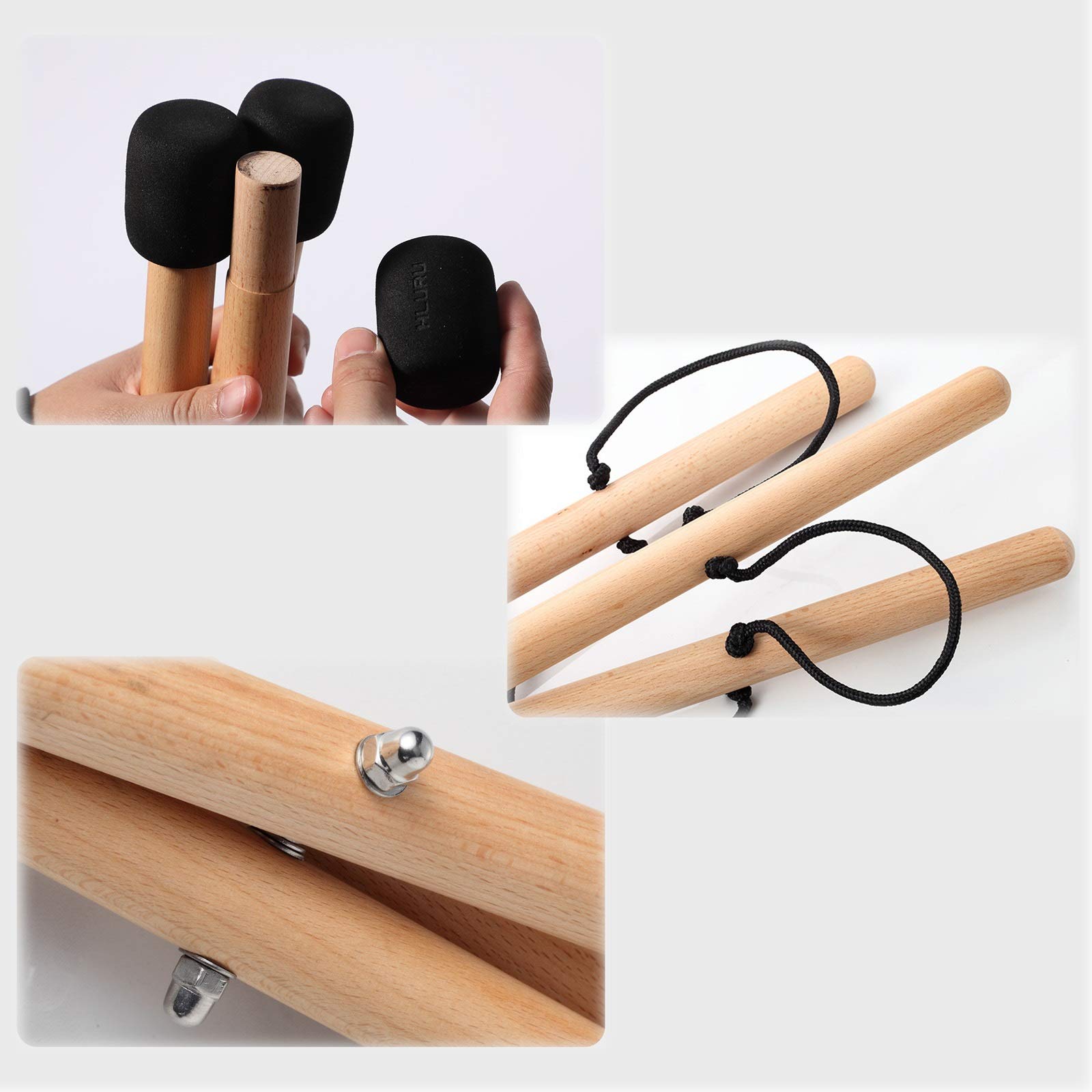 QiaoDongDian Wooden Steel Tongue Drum Stand Foldable,Handpan Drum Stand, Tripod Base,for 10 to 22 Inch Drum Percussion Instrument,Securely Holds Your Instrument. (Color : Dual-use)