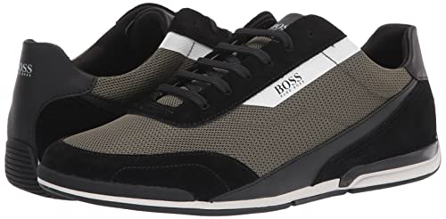BOSS Saturn Profile Low Top Sneaker, Male, Medium, 11 Dark Green