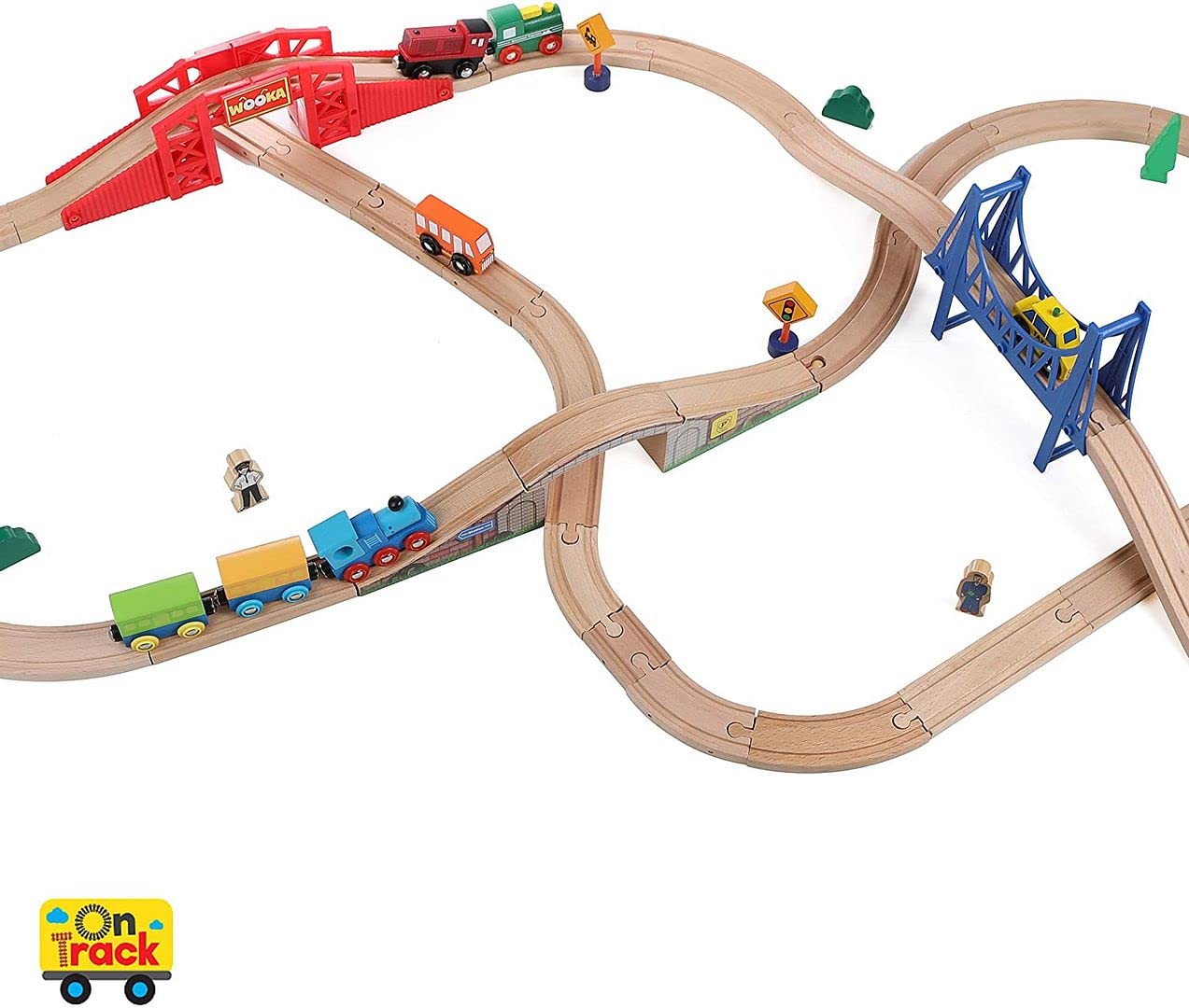 On Track USA Bridge Accessory Train Set: Suspension, Overpass and Arch Bridge Set Compatible with All Major Toy Trains Railway Expansion Accessories, Toy Train Track Accessory