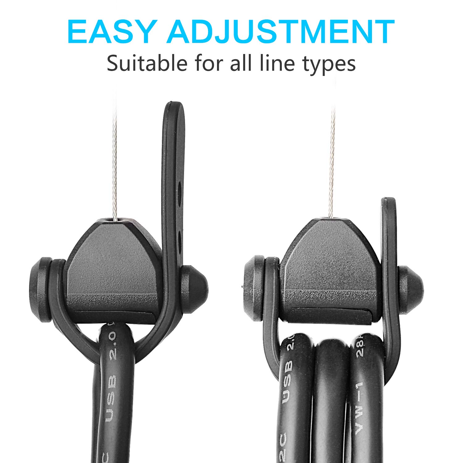 VR Cable Management(6 Packs) Retractable Ceiling Pulley System for Oculus Rift/Rift S/HTC Vive/Vive Pro Data Charging Wire for Quest2/Quest/GO/Valve Index VR Accessories (Black)