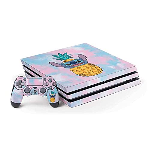 Skinit Decal Gaming Skin Compatible with PS4 Pro Bundle - Officially Licensed Disney Lilo and Stitch Pineapple Stitch Design