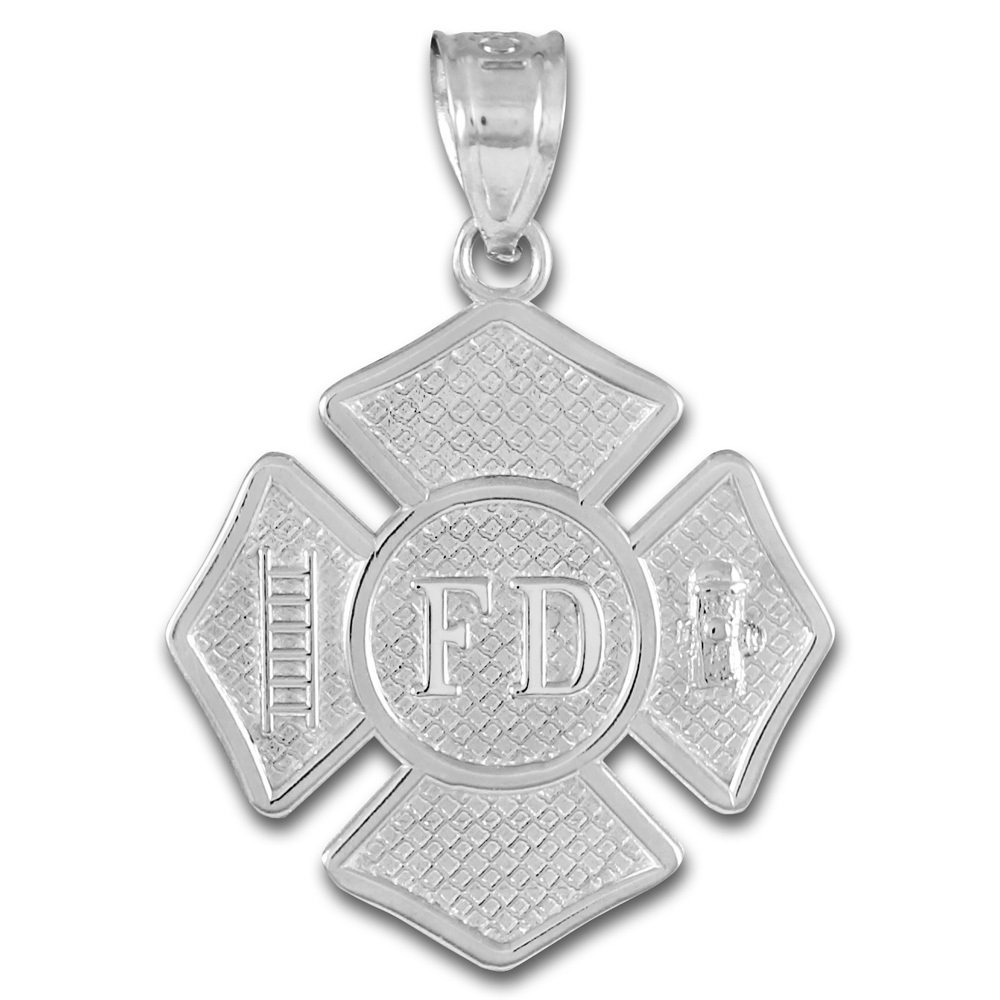 Claddagh Gold 925 Sterling Silver St Florian Medal Firefighter Badge Pendant