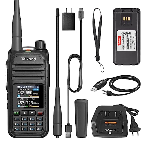 Talkpod A36Plus GMRS Handheld Radio,512 Channel Ham Walkie Talkies for Adult Long Range, AM AIR VHF UHF 7-Band Receive