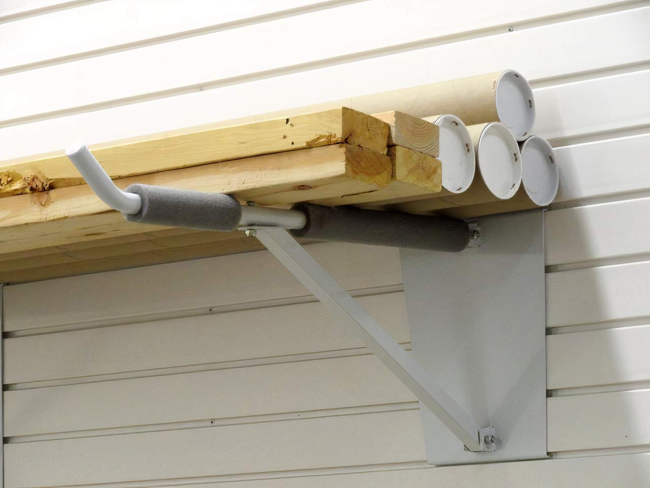 GarageTek Heavy Duty Giant Hang-All Brackets | Wall Mount Jumbo Arm Storage | Wall Hanging Hooks| Garage Lumber Storage, Set for Canoe, Kayak, Paddle Board, Surfboard, Snowboard, Wakeboard (2 Pack)