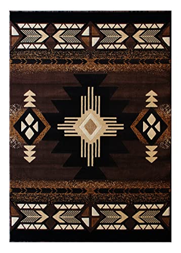 South West Area Rug 5 Feet X 7 Feet Chocolate Design C318