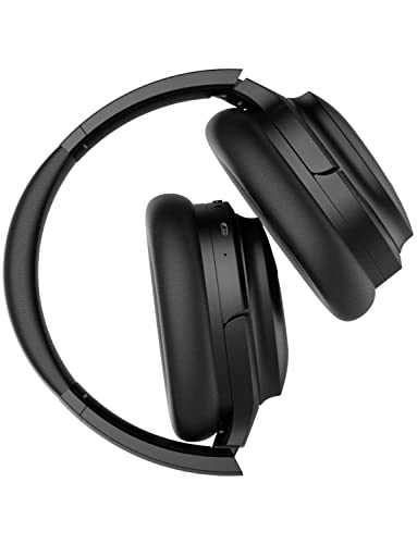 Qisebin Active Noise Cancelling Headphones, SE7 Bluetooth Headphones with Microphone Deep Bass Wireless Headphones Over Ear, Comfortable Protein Earpads, 30 Hours Playtime for Travel/Work, Black
