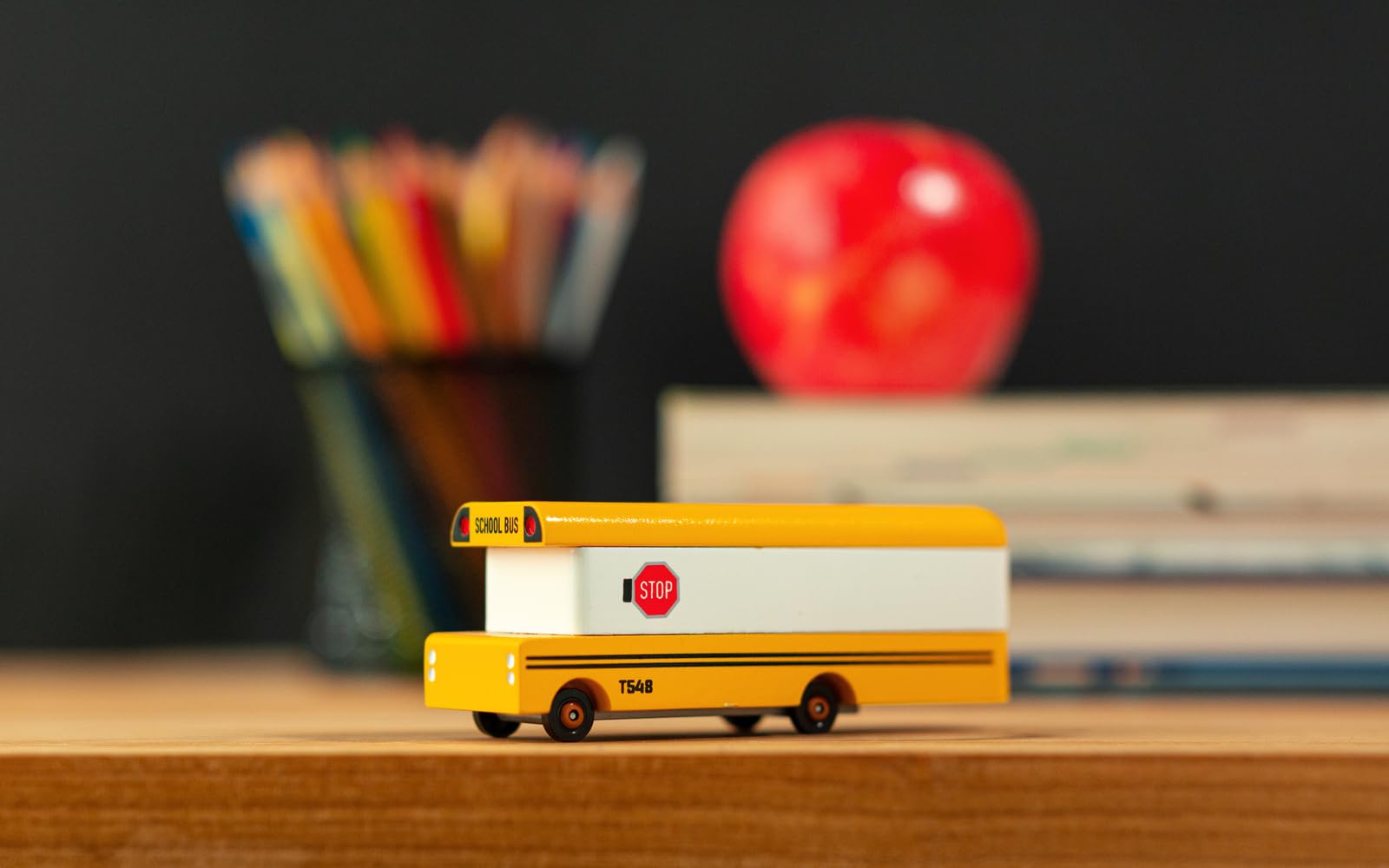Candylab Toys - CANDYCAR® World Collection - Premium Handcrafted Wooden Car Toy - School Bus