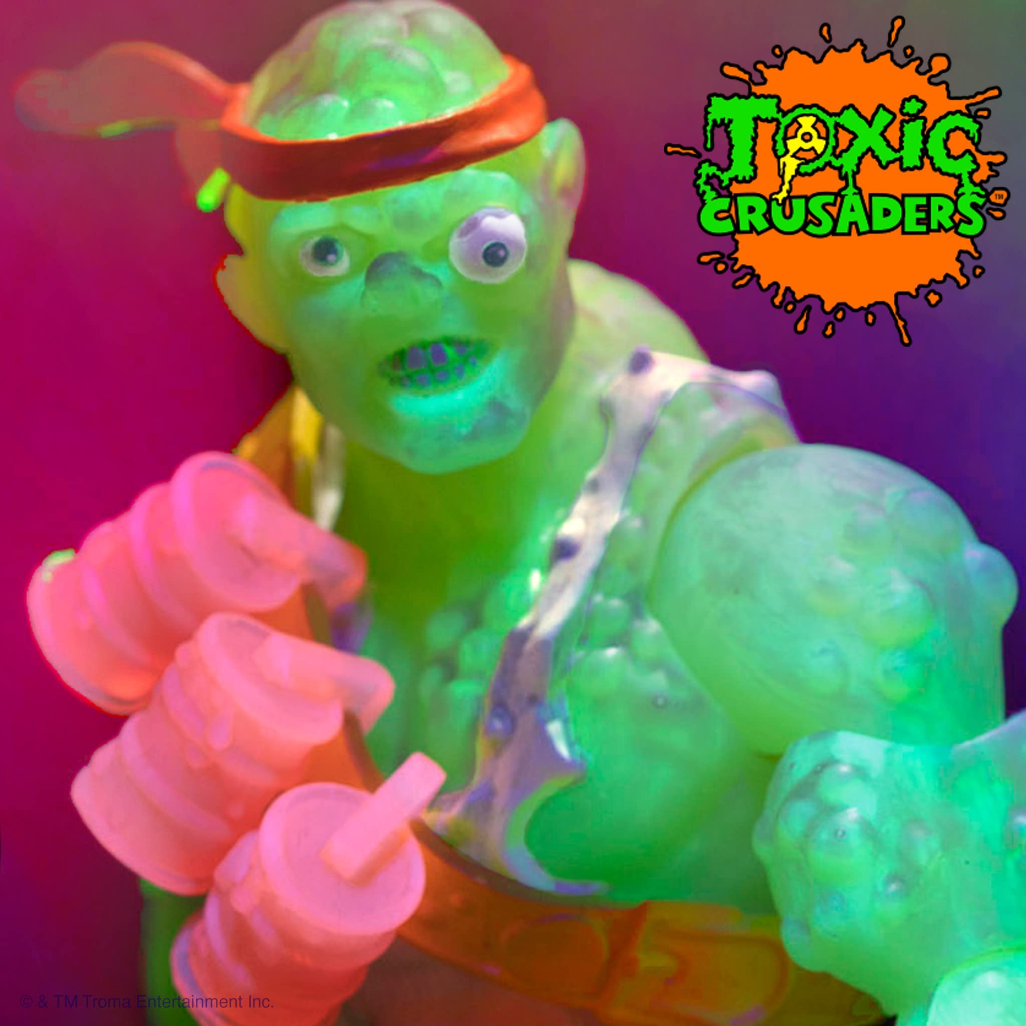Super7 Toxic Crusader Ultimates: Radioactive Red Rage Toxie Action Figure,Multicolor