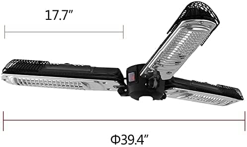 Electric Patio Umbrella Heater, Adjustable Power Electric Parasol Infrared Radiant Heater with 3 Foldable Heating Panels for Pergola or Gazabo