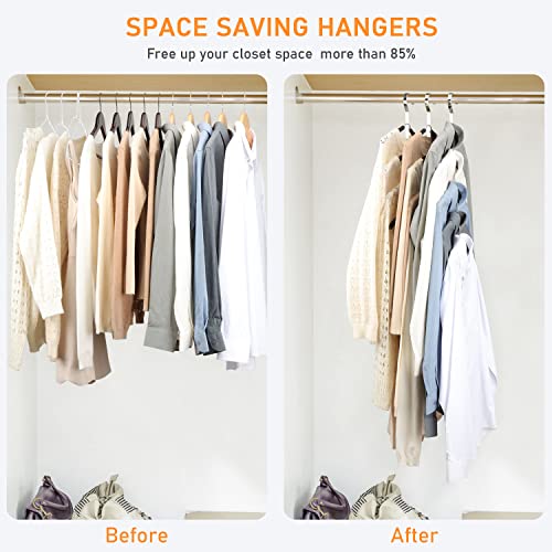 DOIOWN Clothes Hangers Space Saving Coat Hangers Non Slip Blouse Hangers Heavy Duty Foldable Stainless Steel Sweater Shirt Hanger Multilayer Closet Storage Organizer (2)