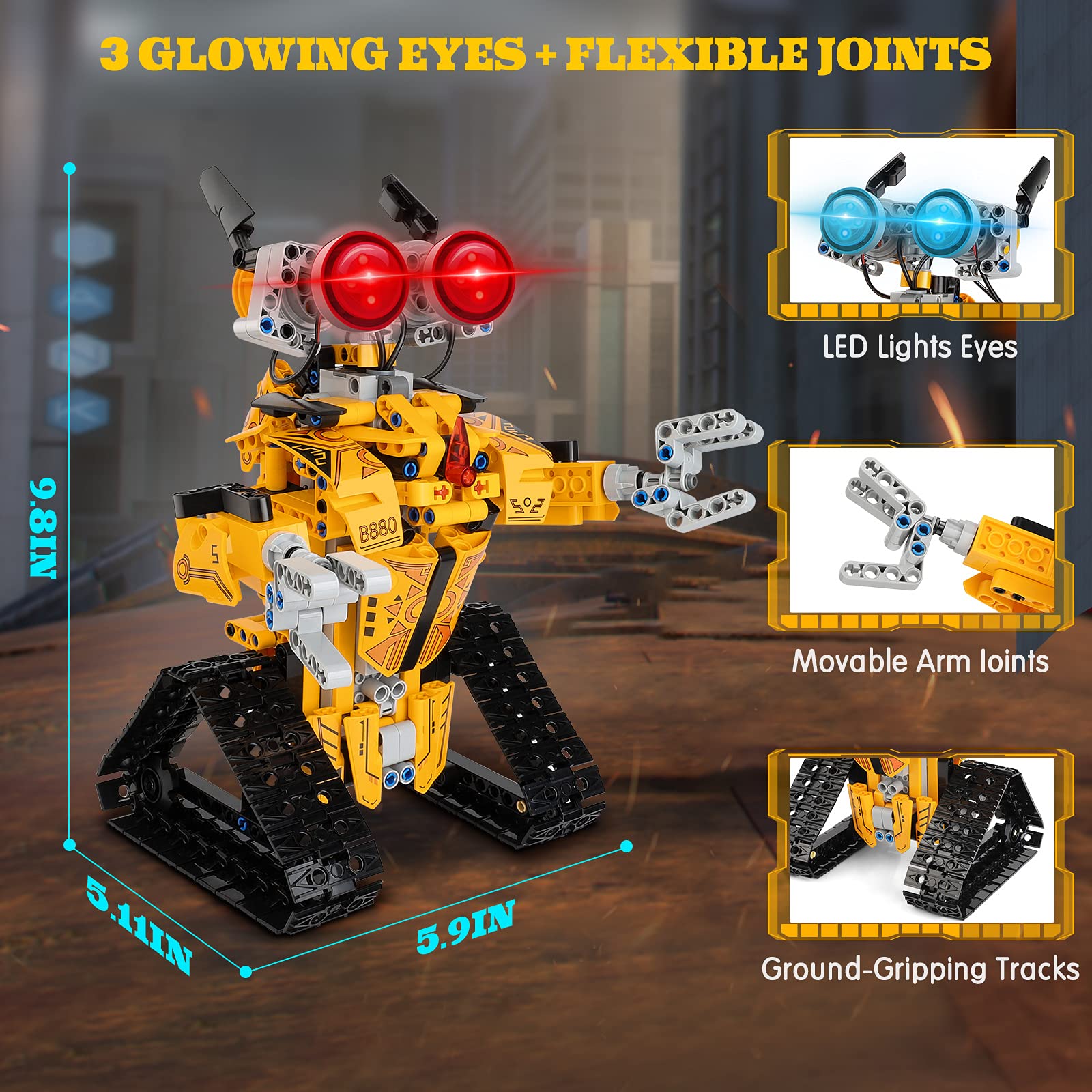 OASO STEM Projects for Kids Ages 8-12, Remote & APP Controlled Robot Building Toys Birthday Gifts for Boys and Girls (468 Pieces)