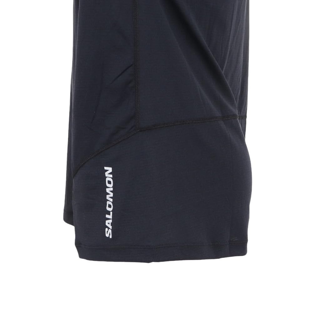Salomon Mens Cross Run Ls Tee T-Shirt, Deep Black, Small US