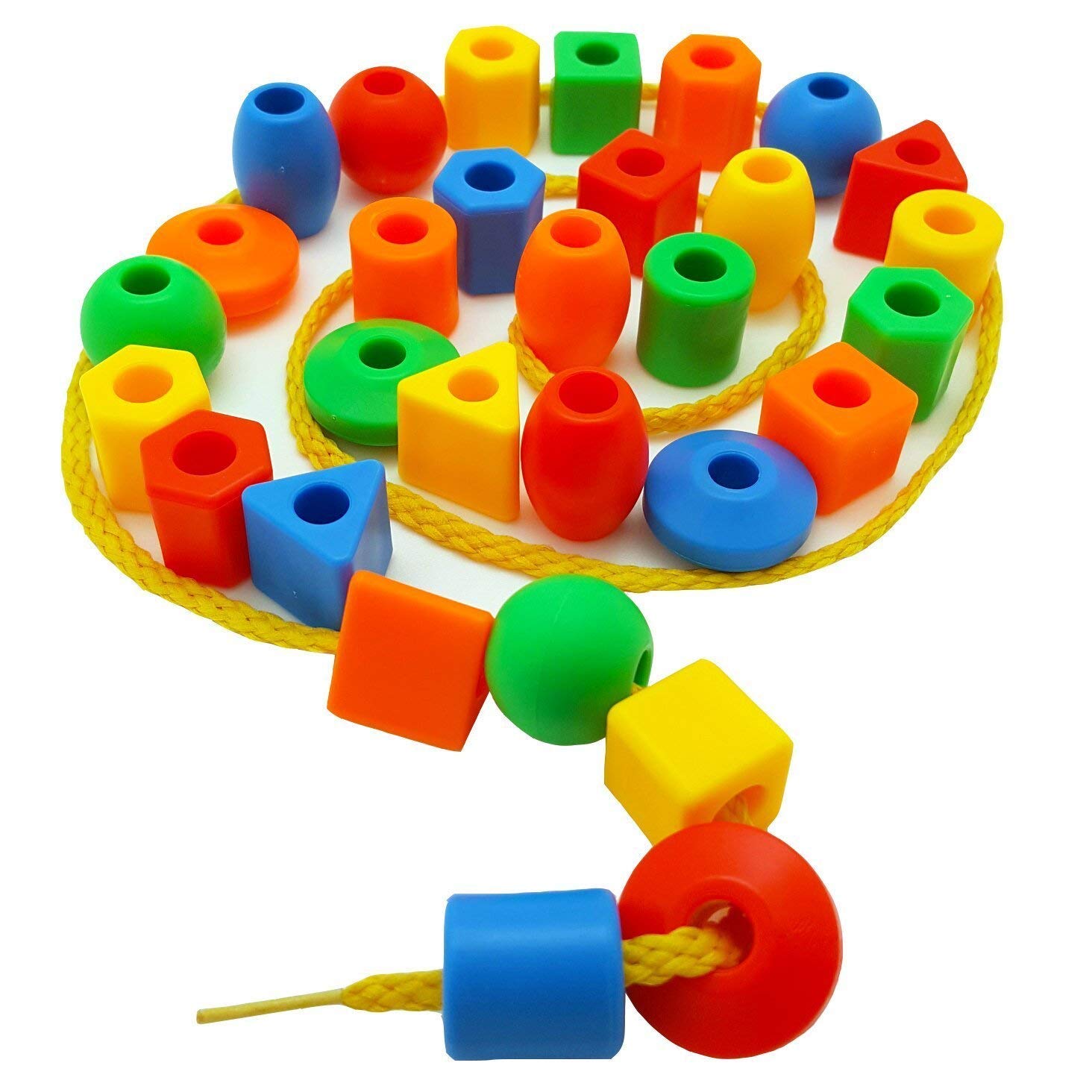 Skoolzy Fine Motor Skills Toys for Kids - Preschool Lacing Beads and Pegboard with Pattern Cards - Montessori Occupational Therapy Games for Kids