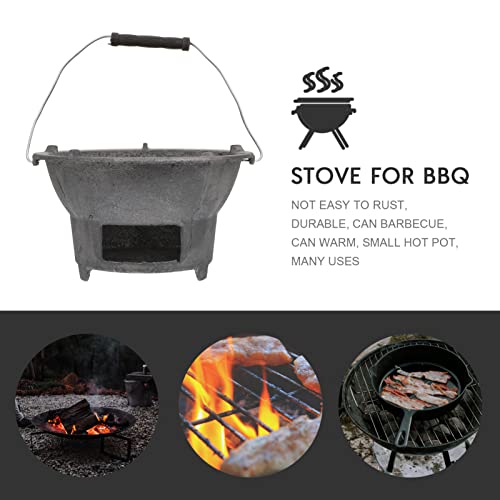 DOITOOL Cast Iron Charcoal Hibachi Grill, Portable Charcoal Grill for Outdoor Camping Barbecue Cooking, Japanese Hibachi Grill