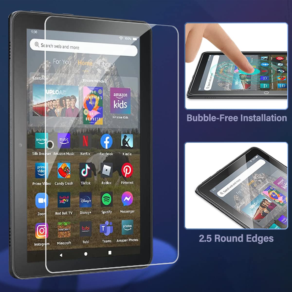 DKAHOEE Backlit Keyboard Case for All-New Amazon Fire HD 8/8 Plus(2020 Release, 10th & 2022 Release, 12th) with Screen Protector, 7 Colors Light Detachable Keyboard & Protective Cover