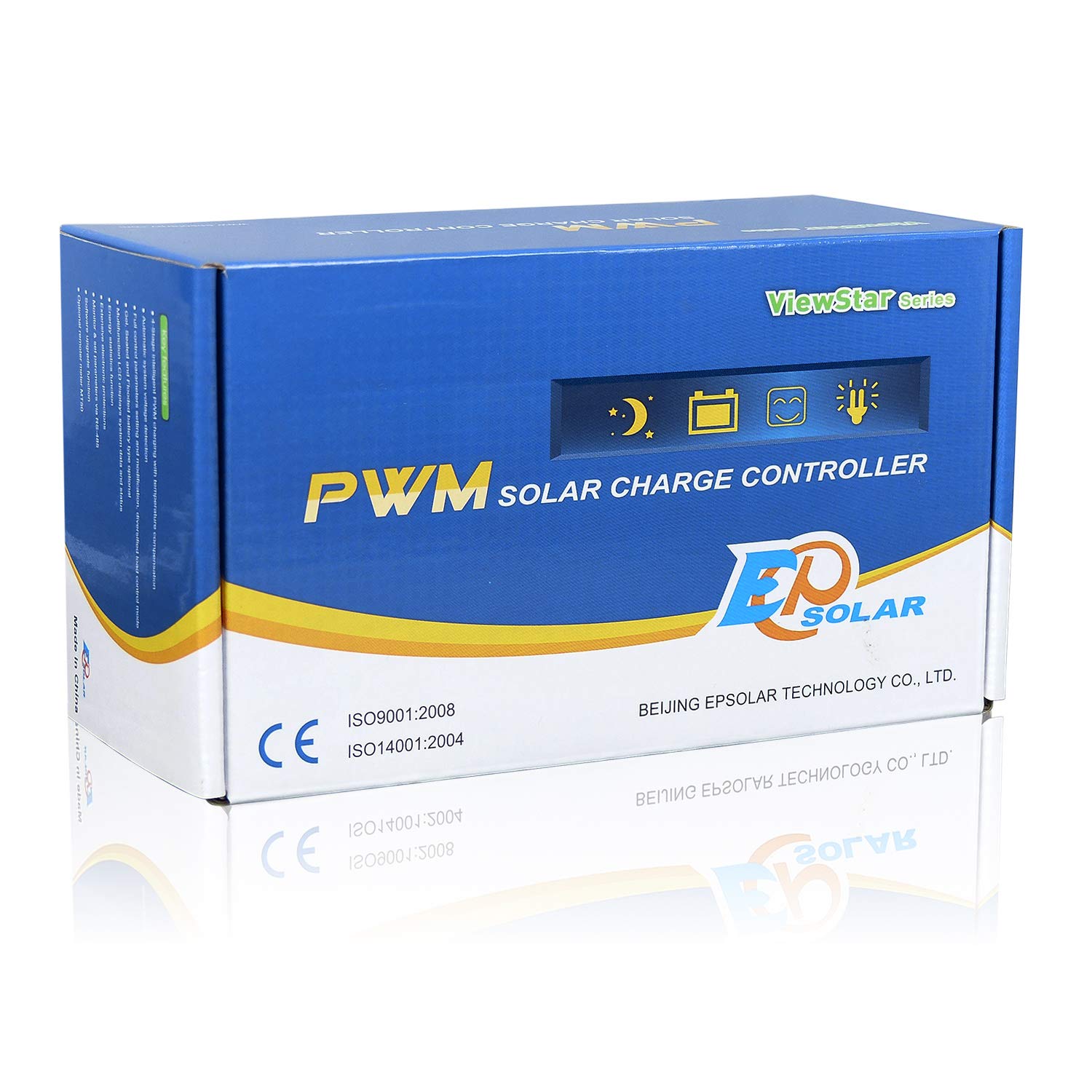 EPEVER 10a Charge Controller 12V/24V Auto Work, ViewStart Series PWM Solar Panel Solar Charge Controller, Common Negative Grounding VS1024BN