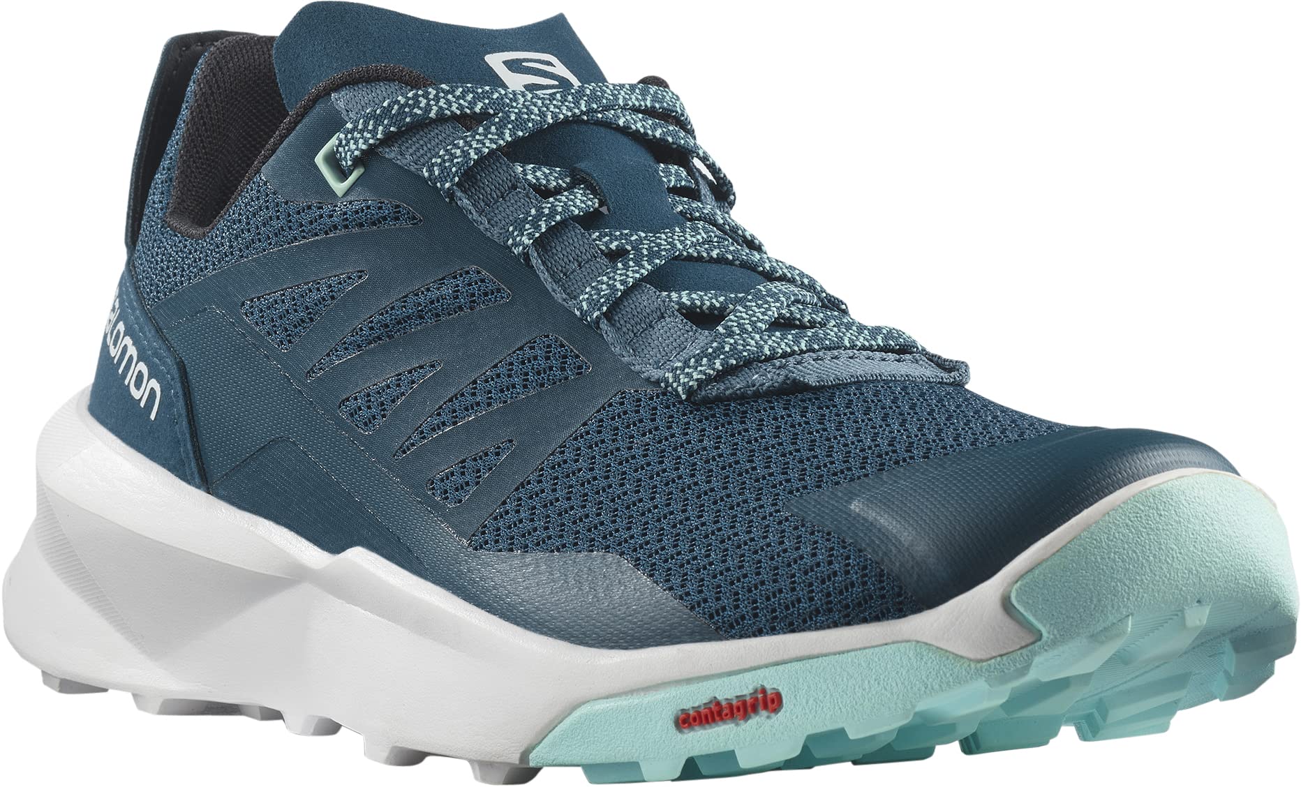 Salomon Patrol Hiking Shoes for Women Trail Running, Legion Blue/White/Yucca, 7.5