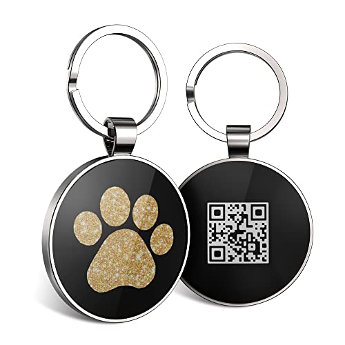 KEKID Dog Tags Personalized for Pets Custom Dog Tags Dog Name Tag QR Code Pet Tags Smart Pet ID Tags Free Online Pet Page Prevent Lost/Modifiable Colorful Paw Print