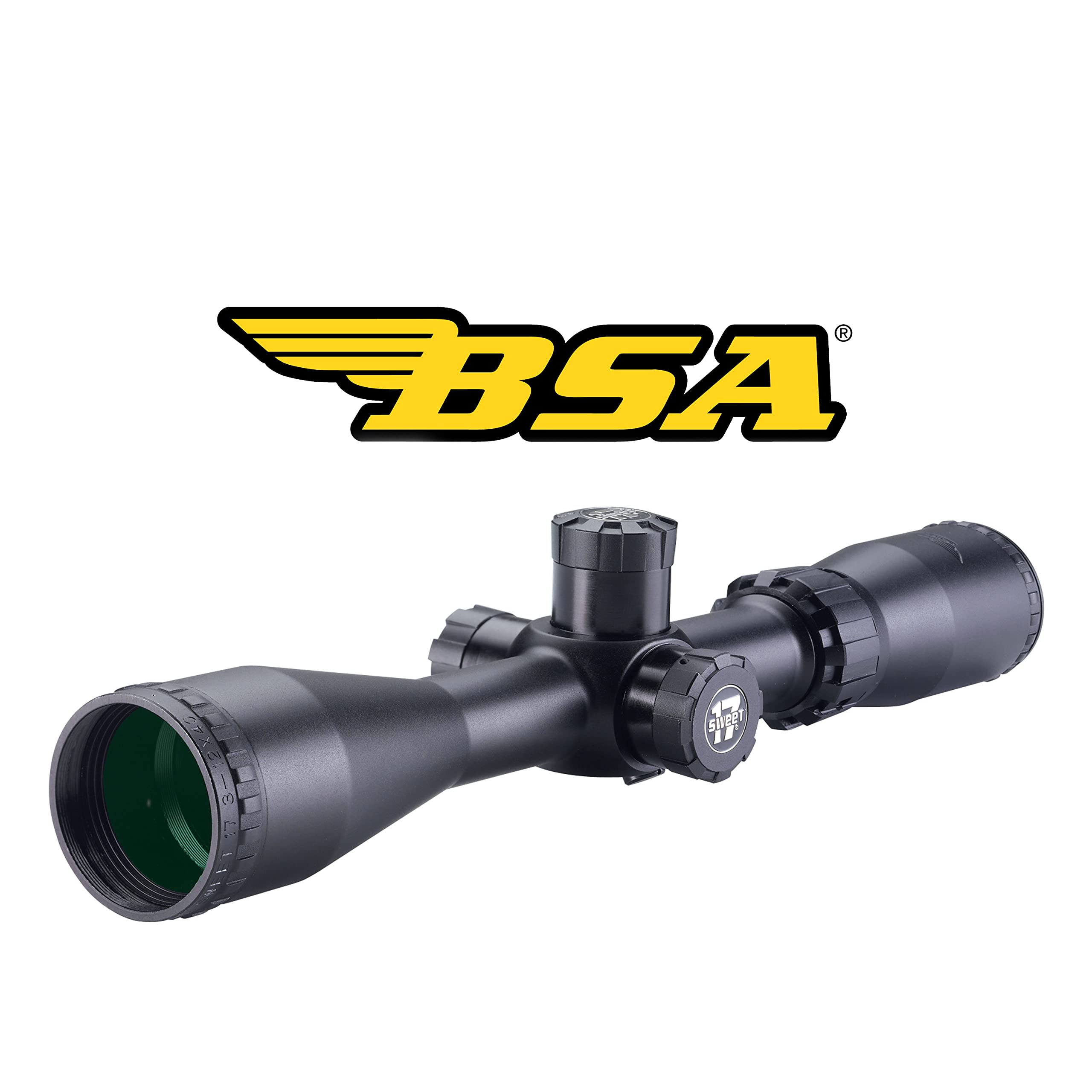 BSA 3-12X40 Sweet 17 Rifle Scope with Multi-Grain Turret, Black Matte