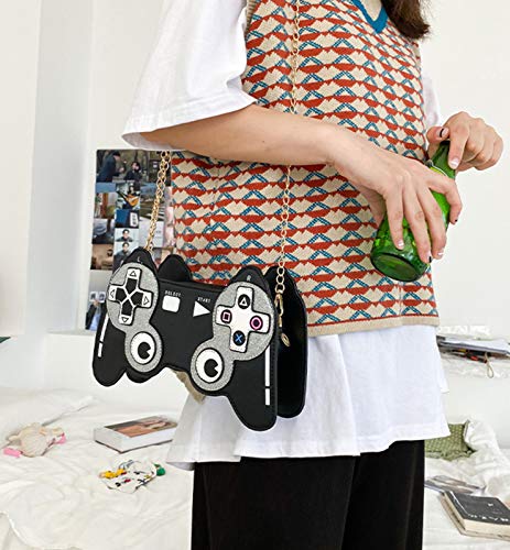 QZUnique Women Cute Gamepad Style Shoulder Handbag Zipper Crossbody Purse Messenger Bag